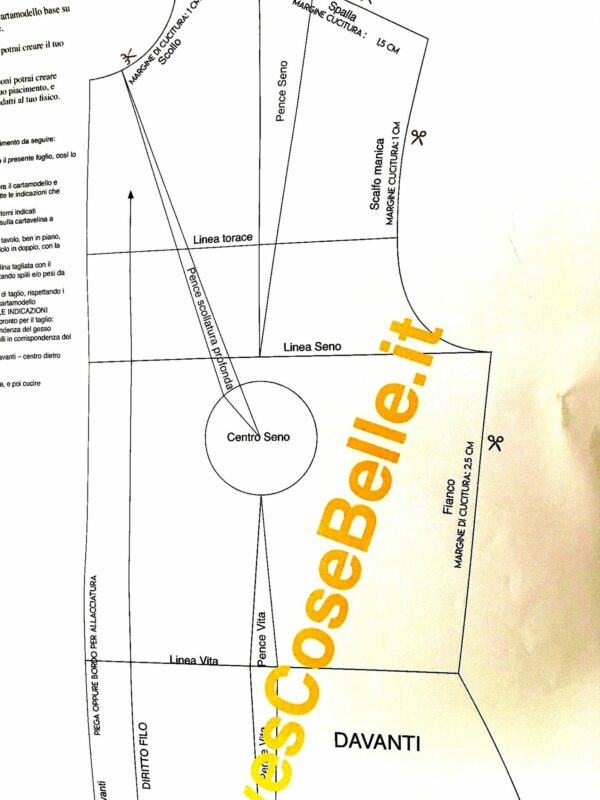 CARTAMODELLO BASE su taglia per abito IDEALE TAGLIA 46 Pdf da scaricare ...