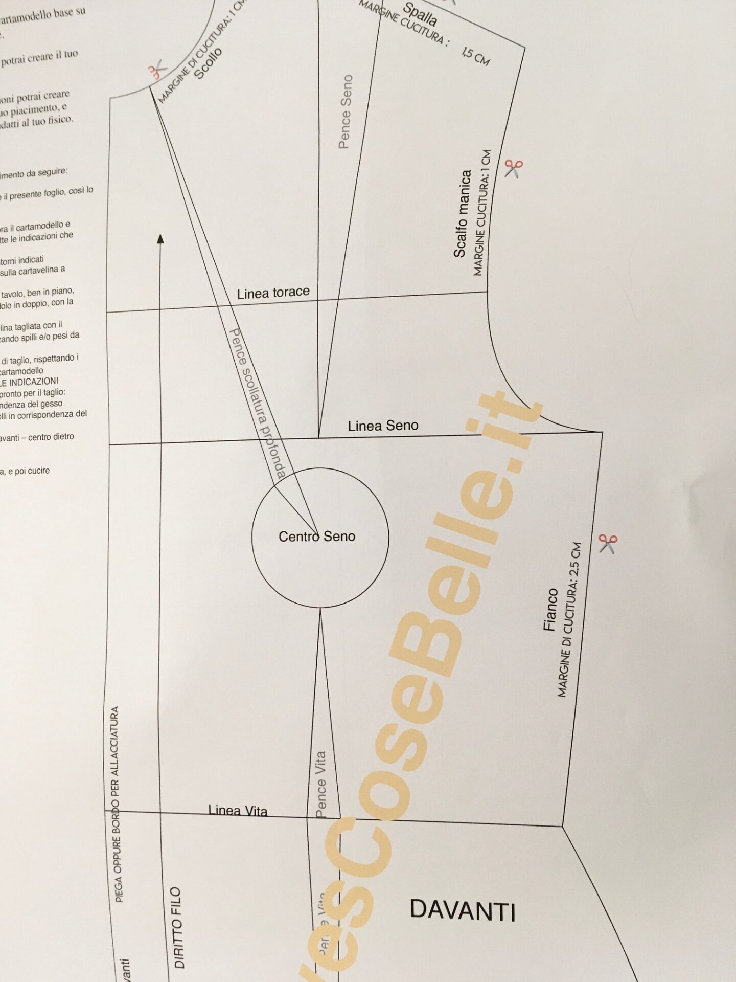 CARTAMODELLO su misura con sviluppo per abito – Sartoria Italiana Nives Cosebelle